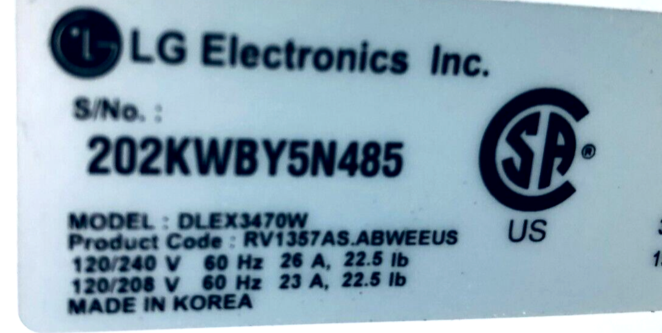 LG Dryer Model DLEX3470W Terminal Block Metal Cover | eBay