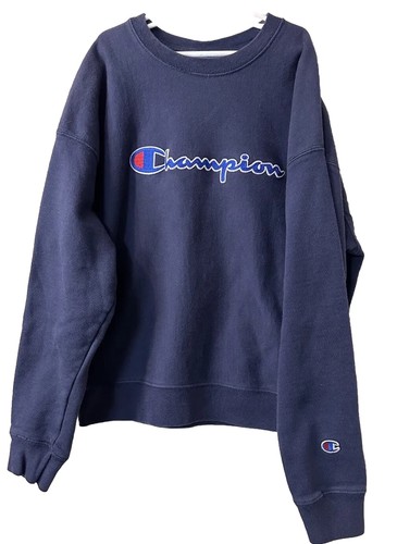 Kid’s Champion Reverse Weave Medium Blue Spell Out Sweatshirt Crewneck ...