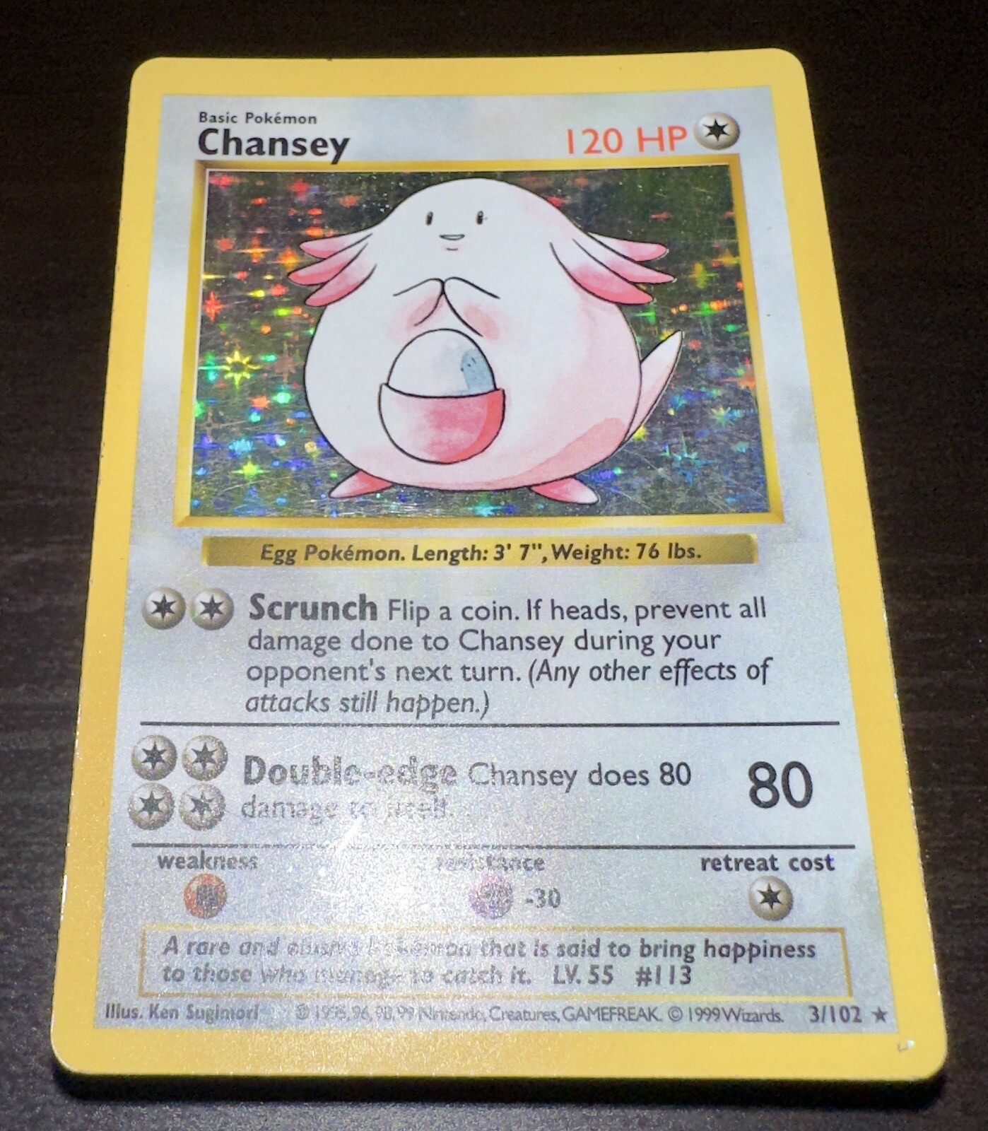 Pokémon TCG Chansey Base Set 3/102 Holo Shadowless Holo Rare | eBay