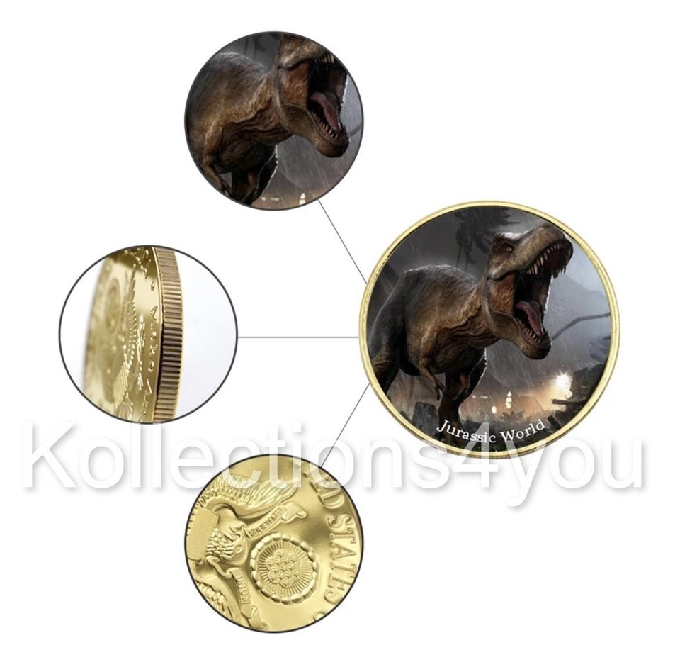 Jurassic World Coins Gift RARE Dinosaur World Collectable Commemorative ...