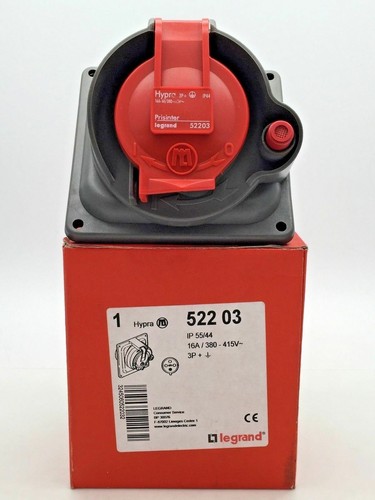 Legrand 52203 Panel Mounting Socket Prisinter Hypra 16A 380-415V AC 3P ...
