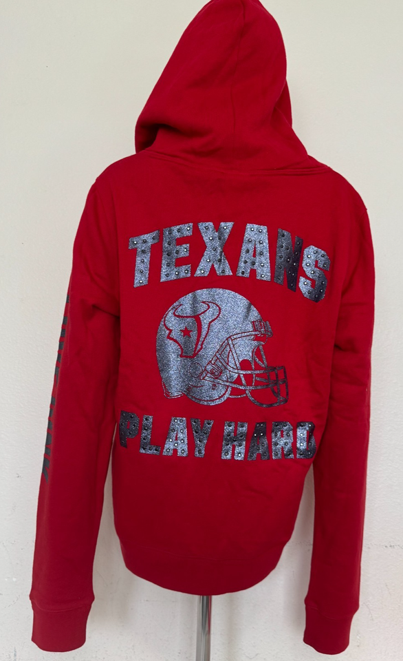 Victoria's Secret Pink Hoodie Red NFL Texans Play Hard Size Large L NWT ...