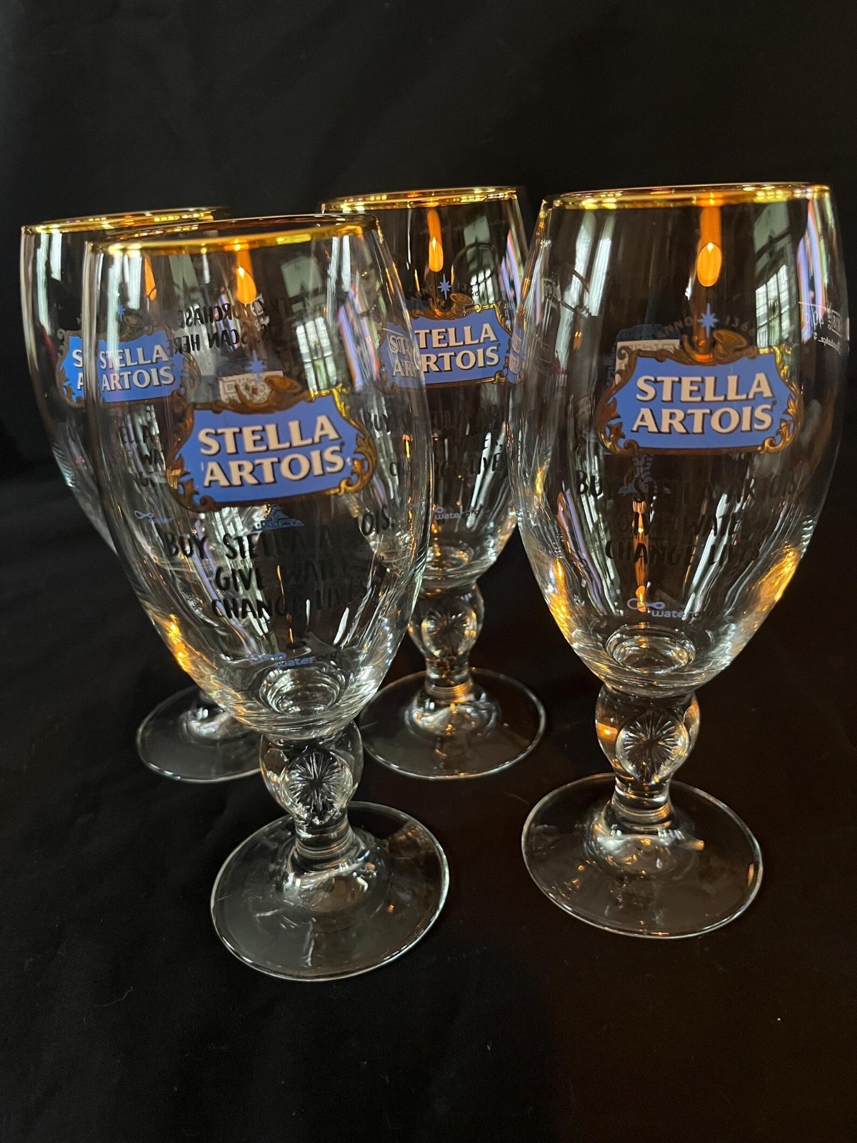 Stella Artois Limited Edition Tanzania Gold Rim Beer Glass Half Pint x ...