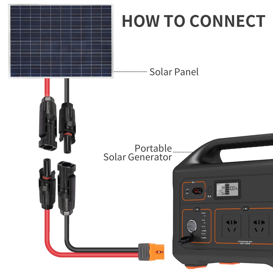 Solar to XT60i Charging Cable 12AWG 1.5M Solar Plug to XT60 Socket ...