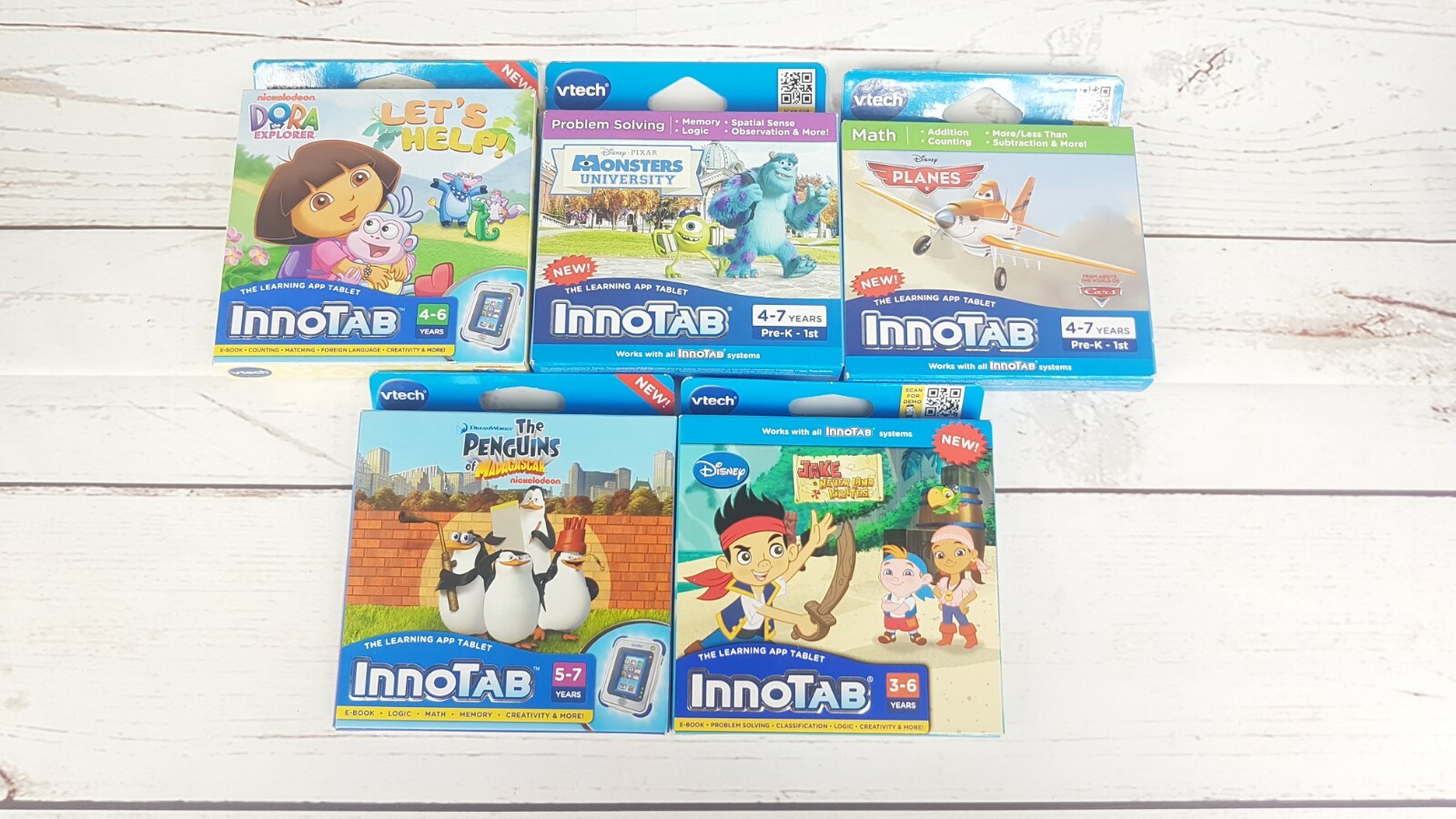 New Lot of 5 Vtech InnoTab Learning Game Disney and Nickelodeon Brand ...