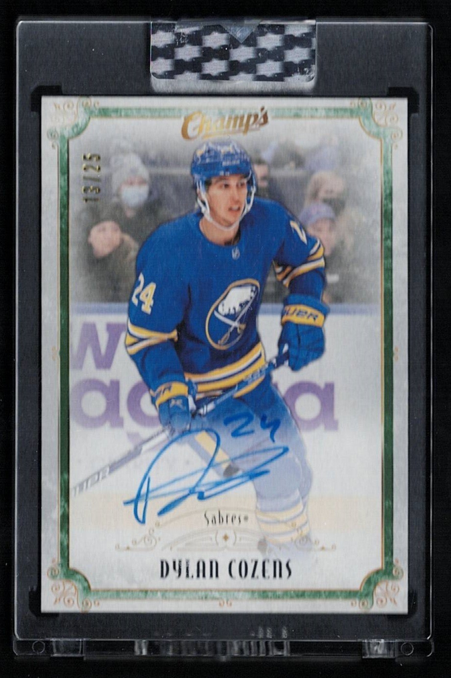 2021-22 Upper Deck Clear Cut Champ's Autograph Green Dylan Cozens 13/25 ...
