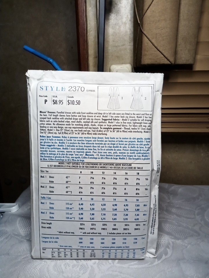 Style Pattern Number 2370 Size A Ladies Size 8-18 | eBay