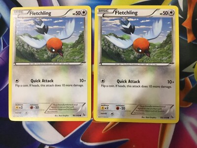 Pokemon Cards 2x Fletchling 86/106 Flashfire Non Holo 2014 excellent | eBay