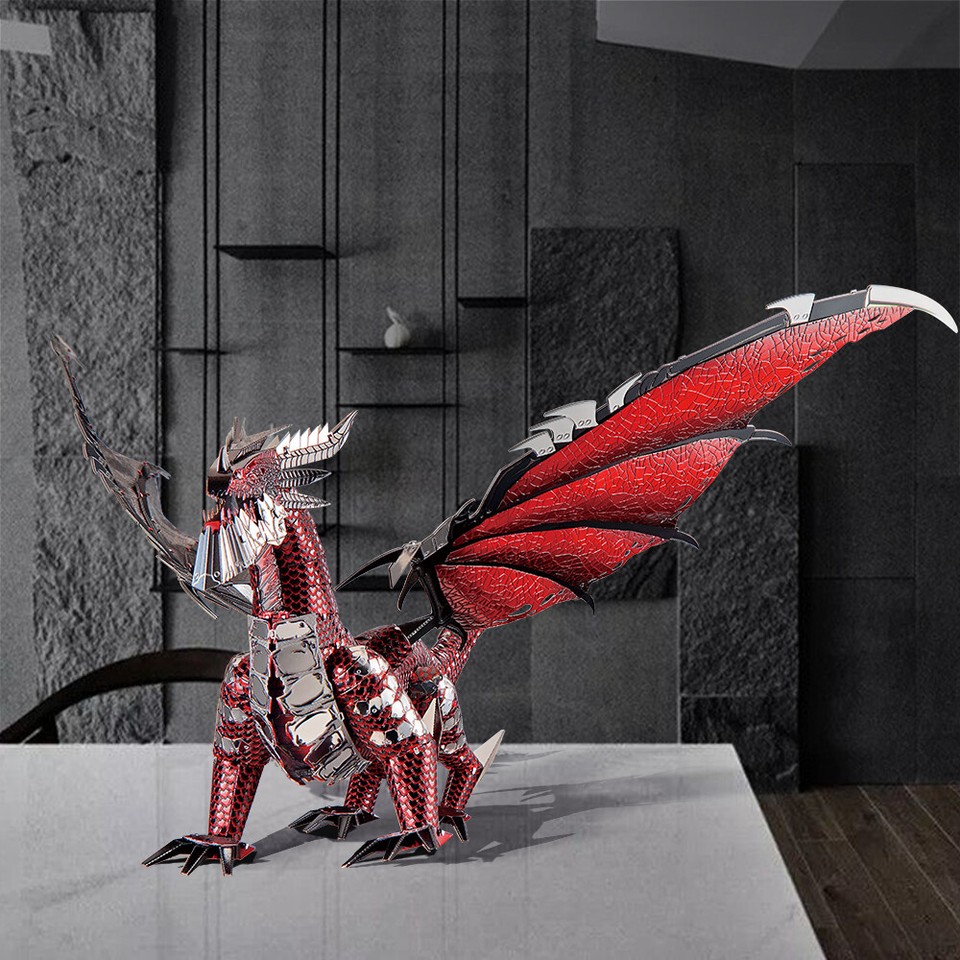 Piececool 3D Model Kits For Adult Black Dragon Metal Puzzles Model Kits ...
