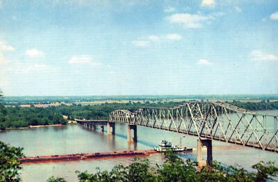 Mark Twain Memorial Bridge across Mississippi River Missouri Postcard ...