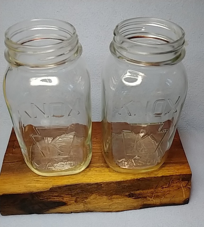 My Estate Sale! 2 Vintage Knox Quart Canning Fruit Jars Keystone Old ...