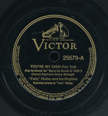 78tk-Jazz-VICTOR 25679-Fats Waller-(You're my dish/More power to you ...