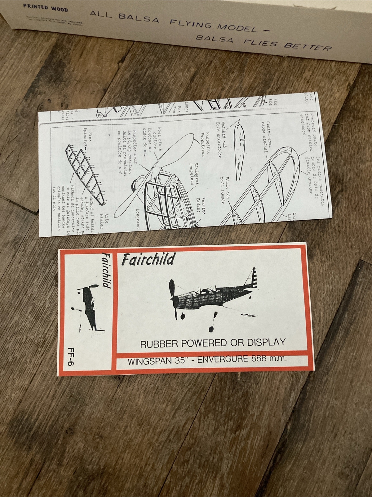 Vtg New FAIRCHILD FF 6 35” Wingspan EASY BUILT MODELS BALSA KIT Canada ...