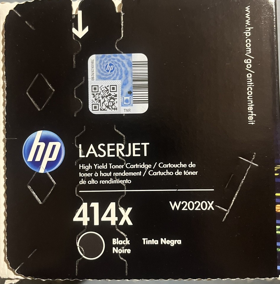 HP Genuine Sealed W2020X 414X Black Toner OEM M454 MFP M479 Minor Box ...