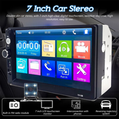7" Double 2 DIN Car MP5 Player Bluetooth Touch Screen Stereo Radio With ...
