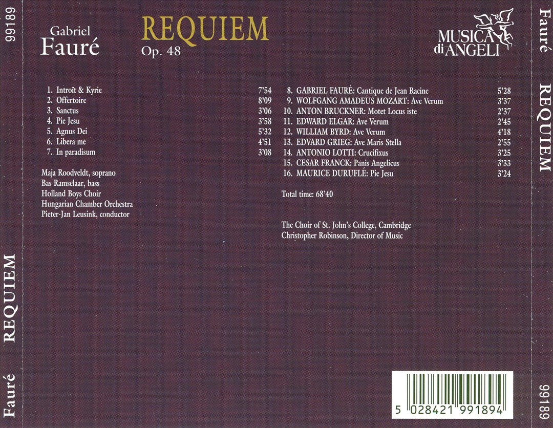 PIETER JAN LEUSINK FAURÉ: REQUIEM NEW CD 5028421991894| eBay