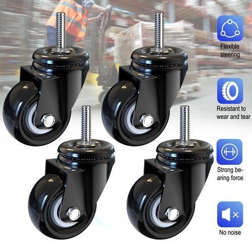 4x 2in Caster Rubber Swivel Wheels Replacement Heavy Duty For Wire ...