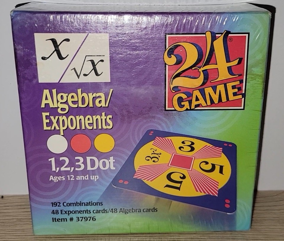 NEW 24 Game ALGEBRA & EXPONENTS 96 Card Math Game Ages 12+ | eBay