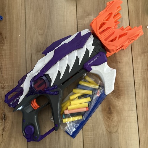 NERF Alien Menace Ravager Rotating Barrel Blaster And 20 Dart Bullets ...