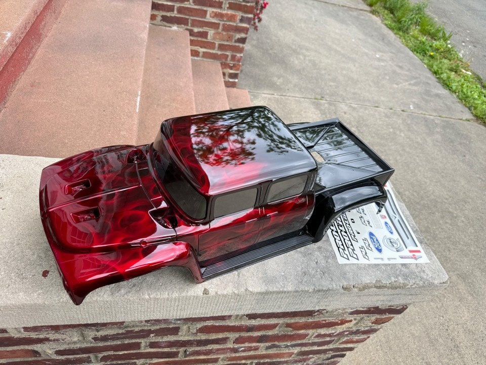 CUSTOM PAINTED RC BODY, XMAXX, X-MAXX, X MAXX, CANDY CHROME FLAMES | eBay