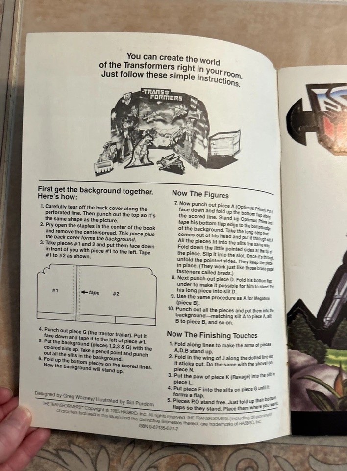 1985 Transformers Punch Out Book Hasbro Marvel Vintage Mint Books | eBay