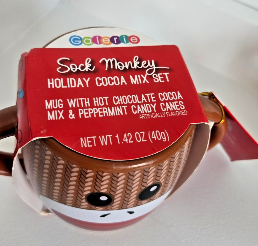 Galerie Sock Monkey Double Handle 16oz Cup Mug Duo Handle 4/Set ...