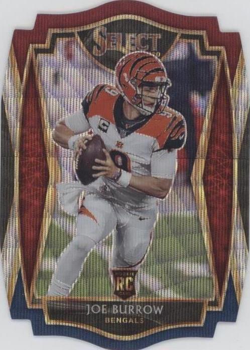 2020 Panini Select - Premier Level Joe Burrow #146 Tri-Color Prizm Die ...