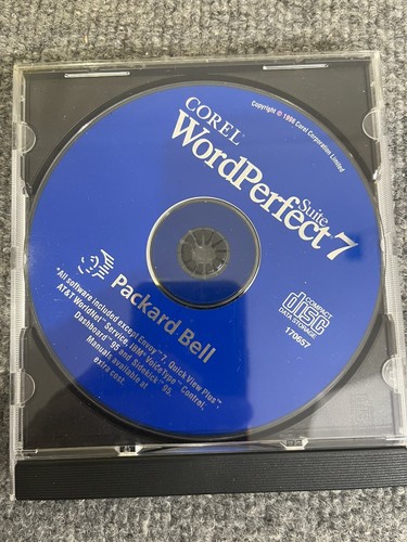 Packard Bell Corel Word Perfect 7 Compact Disc | eBay