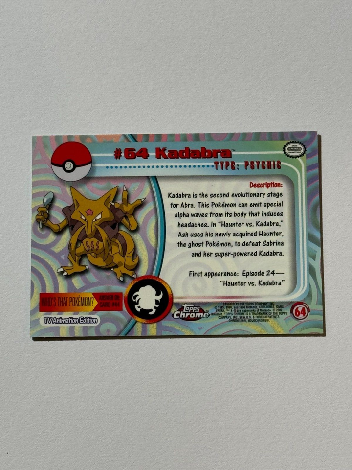 2000 Topps Chrome Pokemon #64 Kadabra NM | eBay