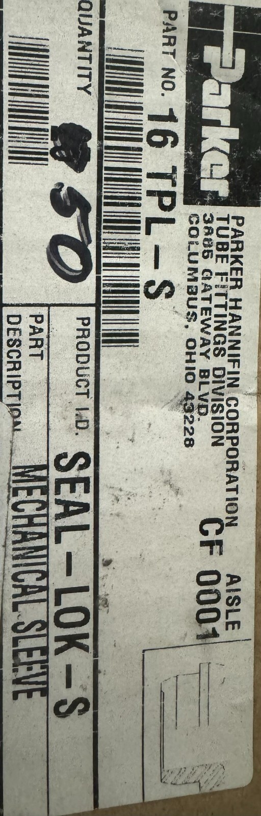 NEW Parker TPLS16 TPL-S 16 Seal-Lok Attachable Sleeve Parflange | eBay