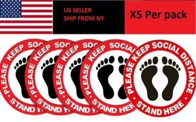 5X Social Distancing Floor Decal Sticker Waterproof Vinyl Ground Sign ...