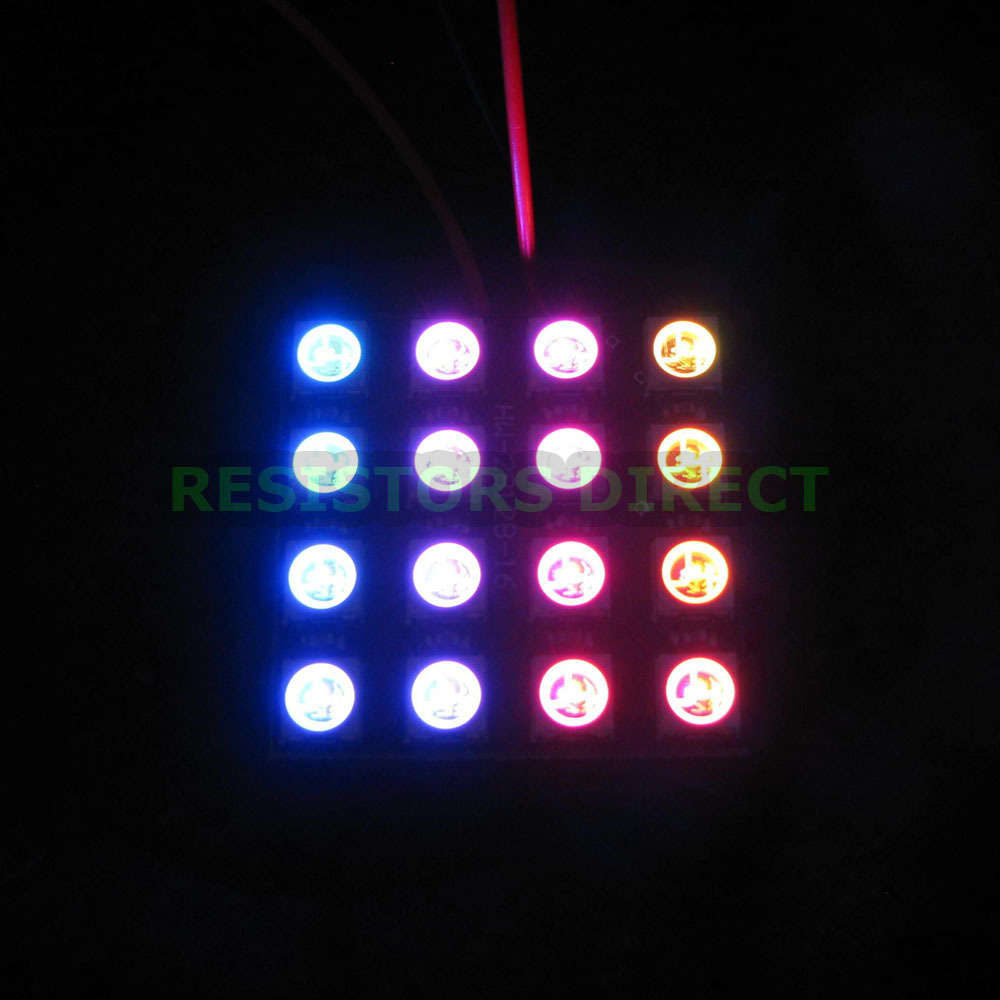 LED Pixel Square 16 x WS2812B 5050 RGB Integrated Drivers Arduino 16 ...