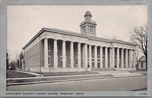 FREMONT, Ohio Postcard "SANDUSKY COUNTY COURT HOUSE" Wayne Paper c1940s ...