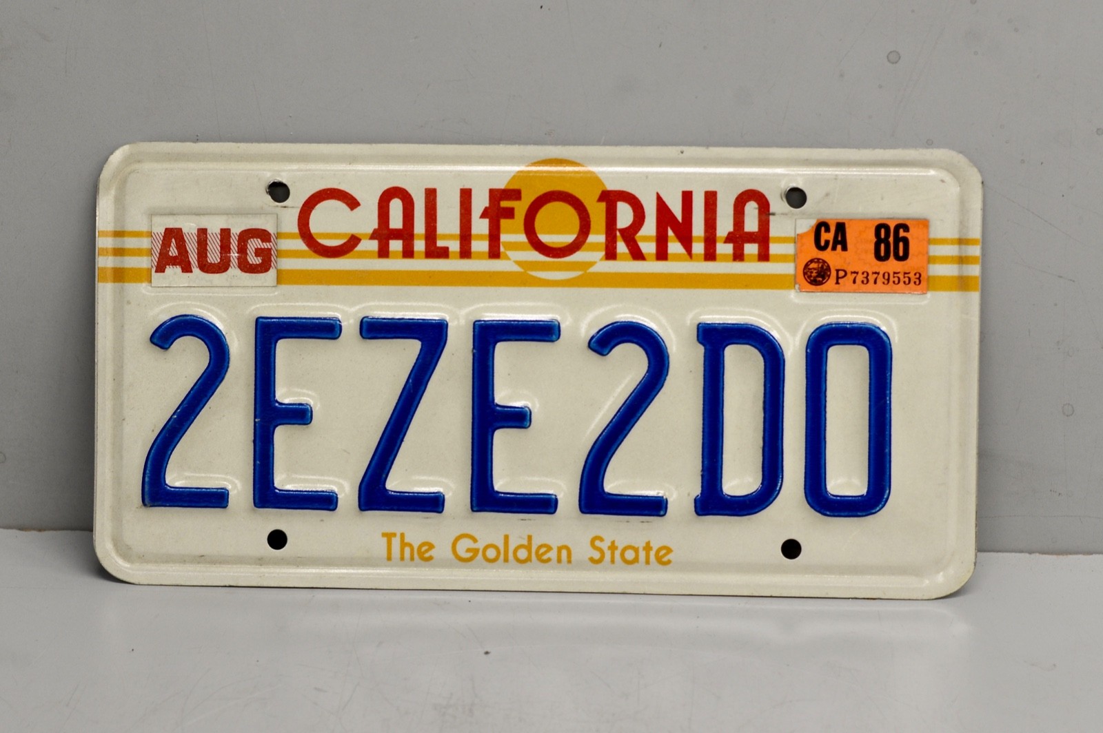 Vintage 1980s California Personalized Vanity License Plate " 2 easy 2 ...