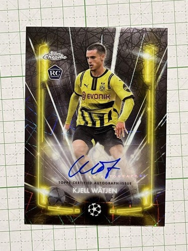 2024 Topps Chrome Kjell Watjen Auto 24/25 Borussia Dortmund Soccer Card ...