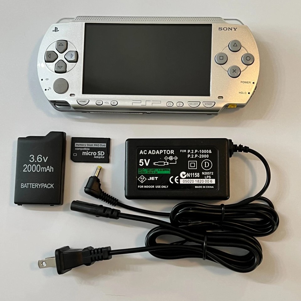 Sony PlayStation PSP 1000/2000/3000 Console with Charger/New Battery ...