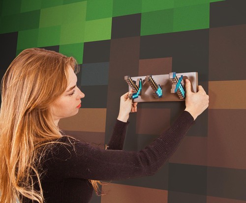 Minecraft Diamond Tool Wall Coat Hooks Storage Rack | eBay