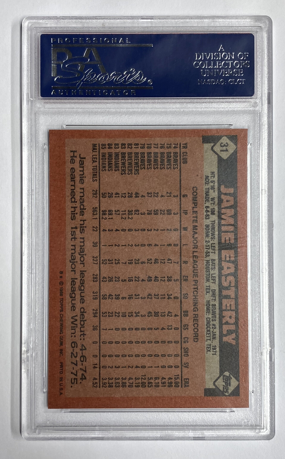 1986 Topps - #31 Jamie Easterly for sale online | eBay