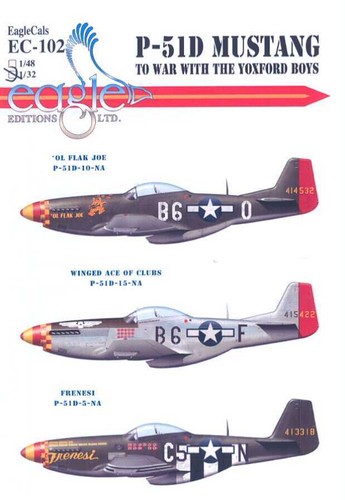 EagleCals Decals 1/32 P-51D MUSTANG Fighter TO WAR WITH THE YOXFORD ...