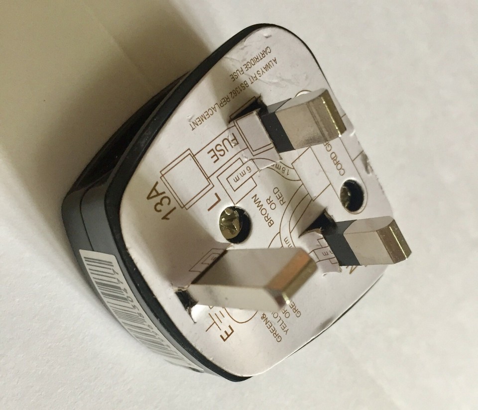 13AMP UK 3 PIN FUSED BLACK MAINS PLUG 13A PACK SOCKET BULK 1 2 3 5 10 ...