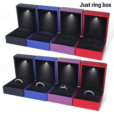 Case Engagement Ring Box LED Light Ring Box Earrings Case Jewelry Ring ...