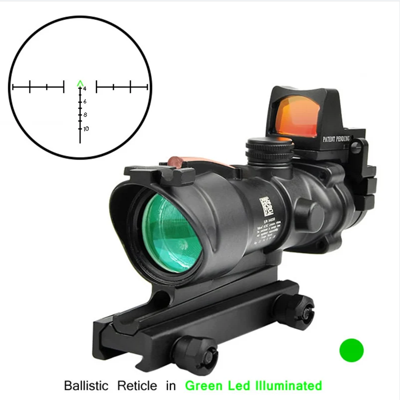 4x32mm ACOG Red/Green True Fiber Optics Scope Chevron Reticle with RMR ...