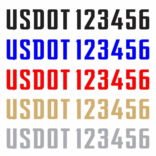 set of 2 USDOT Vinyl Numbers / Custom Stickers Decals Truck Semi ...