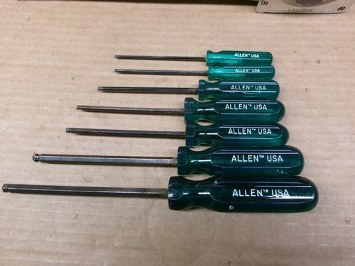 Allen USA 7-Piece Green Handle Ball Plus Hex Driver Set / Lot | eBay