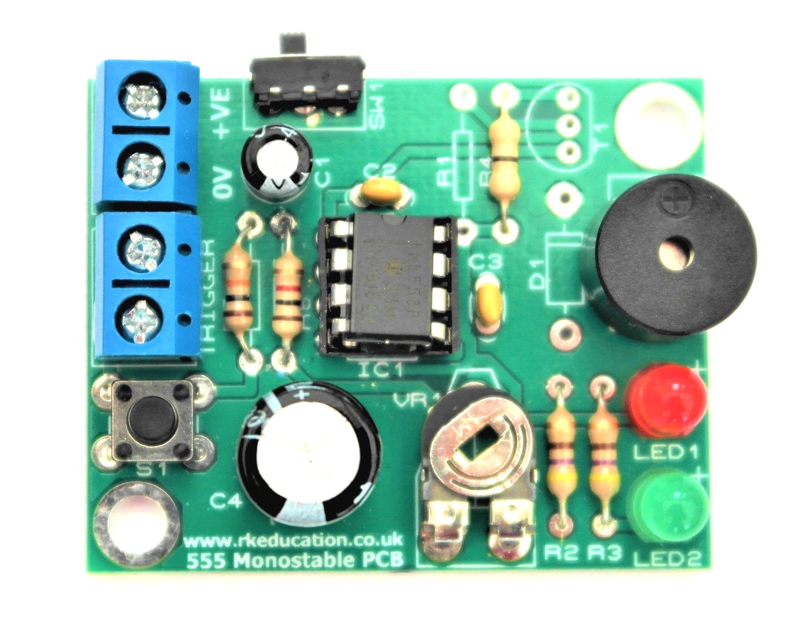 Rk Education Electronic Project Kit - 555 Monostable Timer Project PCB ...