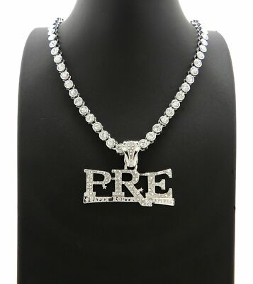 Hip Hop Young Dolph PRE & Iced 18" 1 Row Big CZ Choker Chain Bling ...