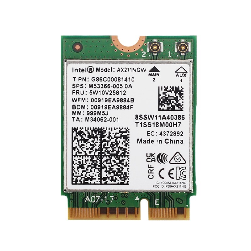 Wi-Fi 6E Intel AX211NGW M.2 2230 CNVio2 Key E 802.11ax WiFi Card Wifi ...