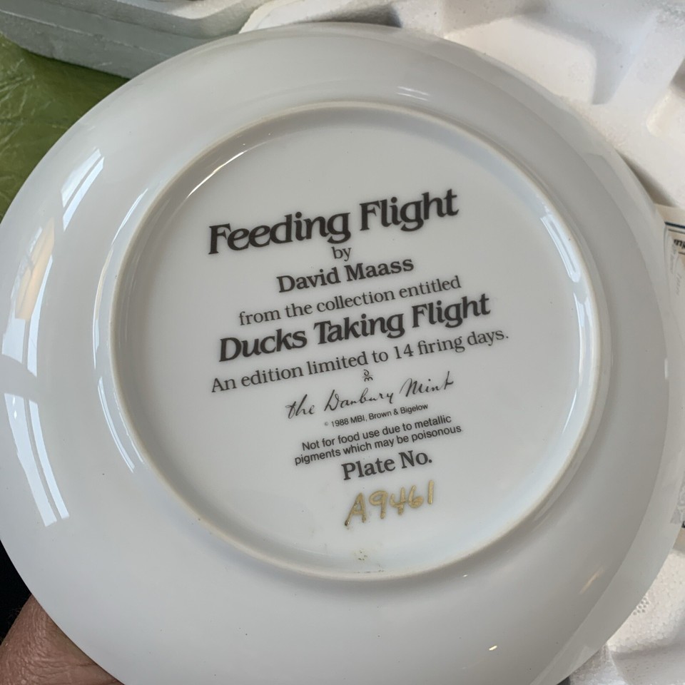 The Danbury Mint David Maass Ducks Taking Flight plates matching #s ...