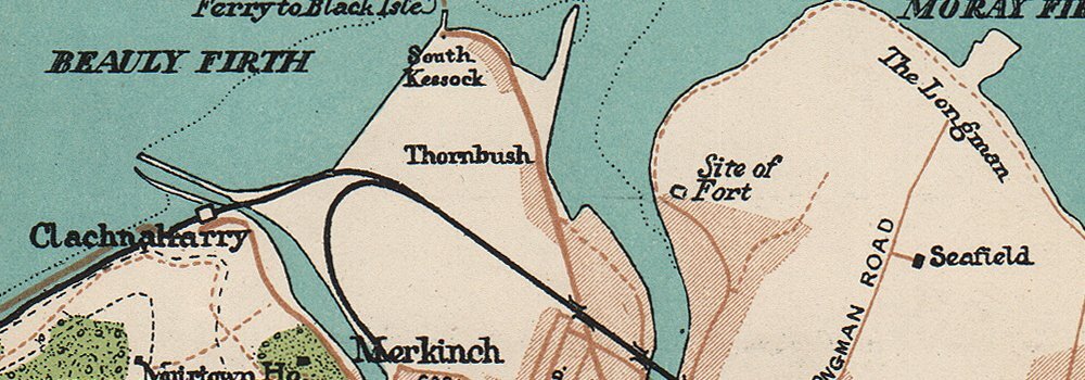 Ancient Map Inverness Scotland