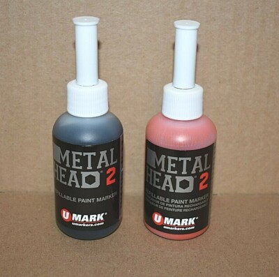 Metal Head2 Paint Marker 2 Oz Black Orange Metal Marking Concrete Auto ...